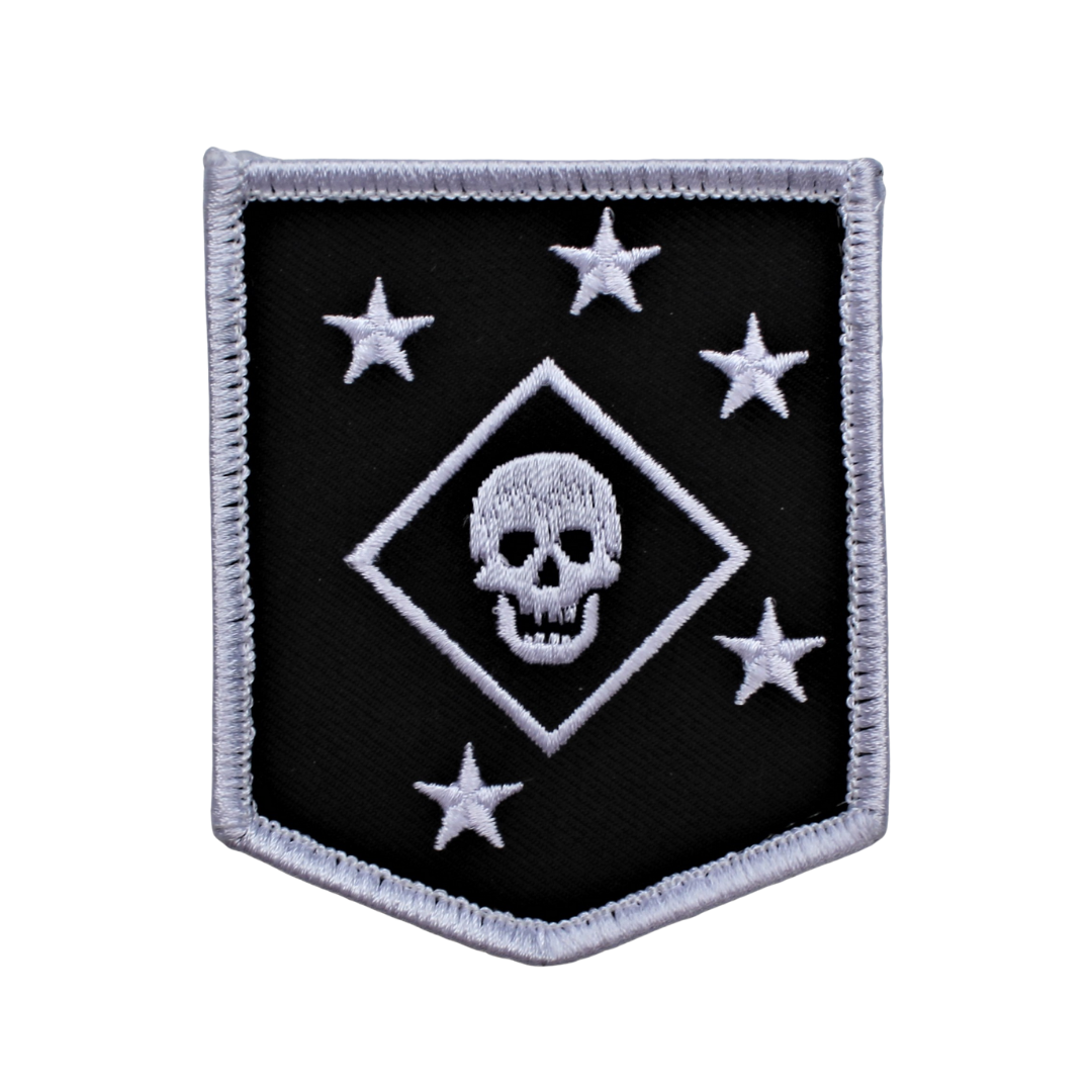 Raider Shield Patch - White Embroidery - 3" X 2" – Legacy Designs
